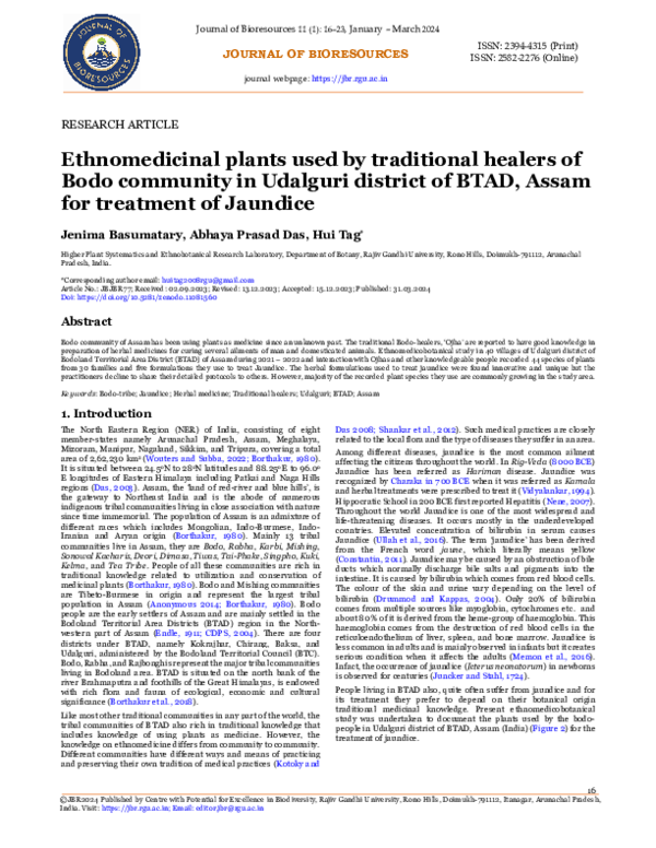 (PDF) Ethnomedicinal plants used by traditional healers of Bodo ...
