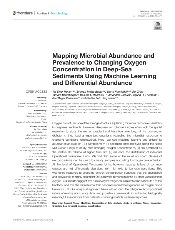 (PDF) Mapping Microbial Abundance and Prevalence to Changing Oxygen ...