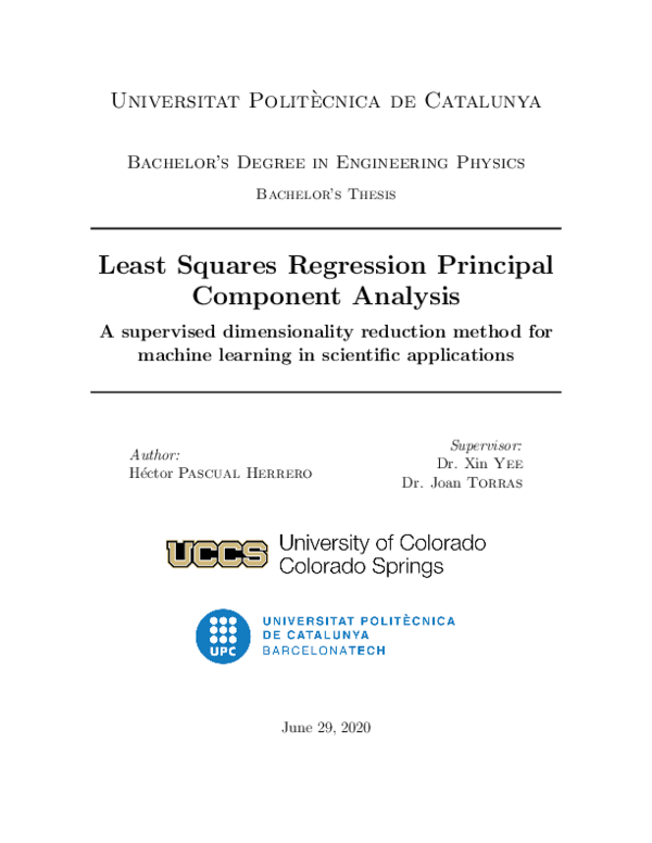 (PDF) Least Squares Regression Principal Component Analysis