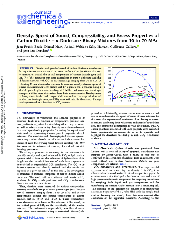 (PDF) Density, Speed of Sound, Compressibility, and Excess Properties ...