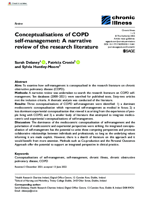 (PDF) Conceptualisations of COPD self-management: A narrative review of ...
