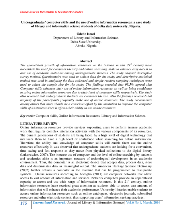 (PDF) Special Issue on Bibliometric & Scientometric Studies