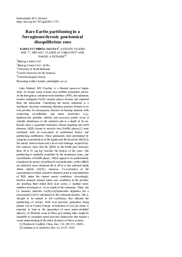 (PDF) Rare Earths partitioning in a ferruginous/dysoxic geochemical ...