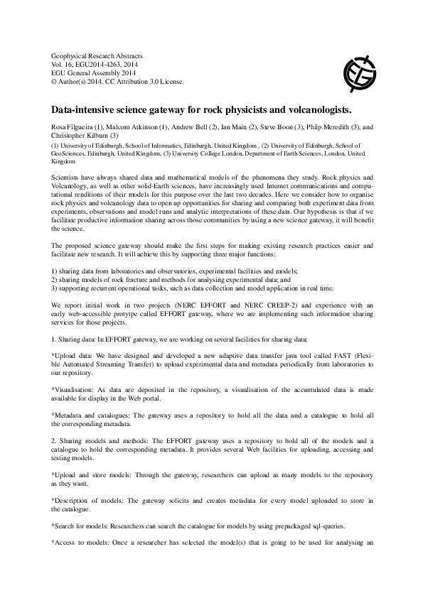 (PDF) Data-intensive science gateway for rock physicists and volcanologists