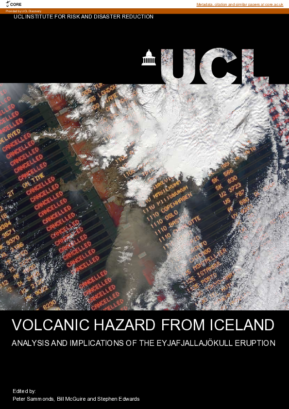 (PDF) Volcanic Hazard from Iceland: analysis and implications of the ...