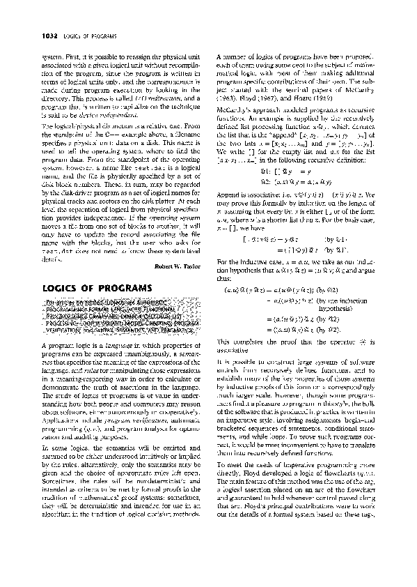 (PDF) Logics of programs