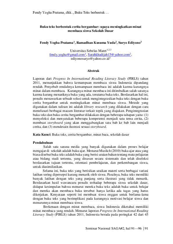 (PDF) Buku Teks Berbentuk Cerita Bergambar: Upaya Meningkatkan Minat ...