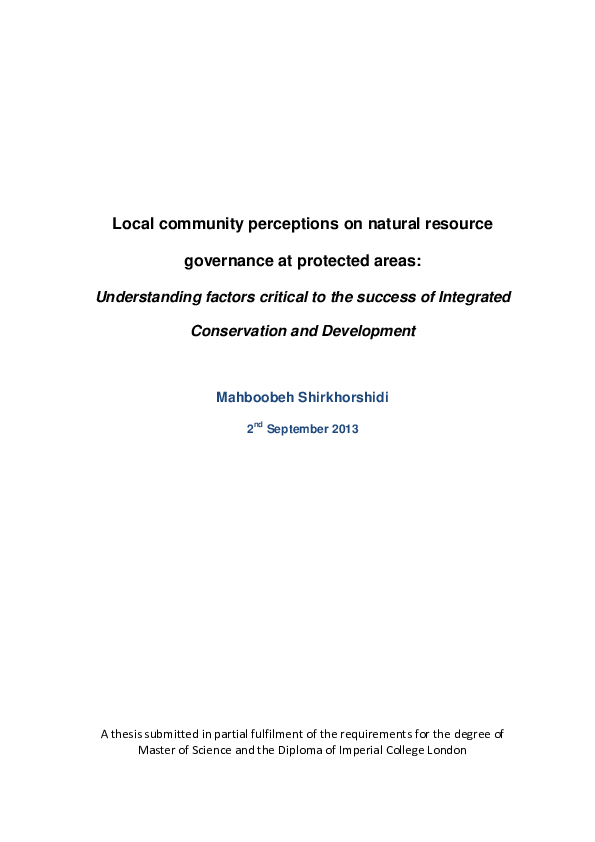 (PDF) Conservation and Development