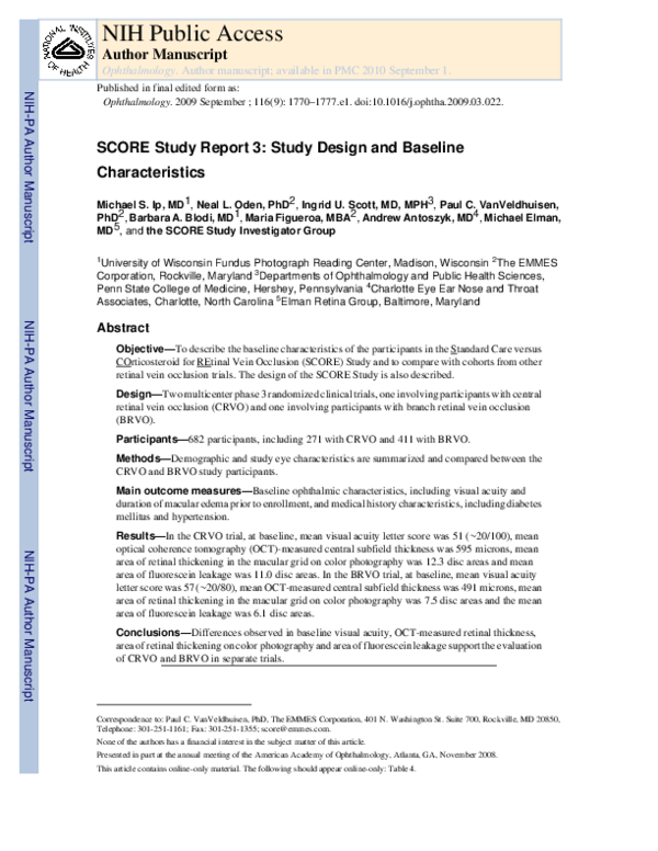 (PDF) SCORE Study Report 3