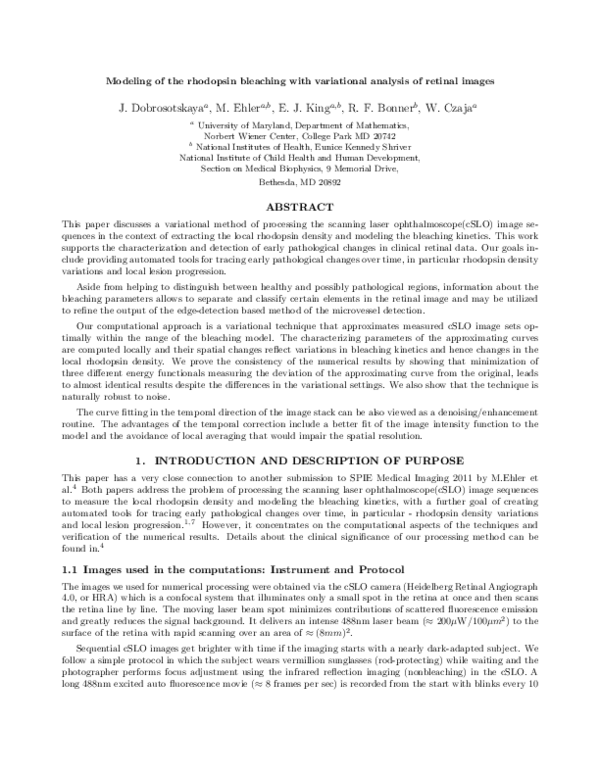 (PDF) Modeling of the rhodopsin bleaching with variational analysis of ...