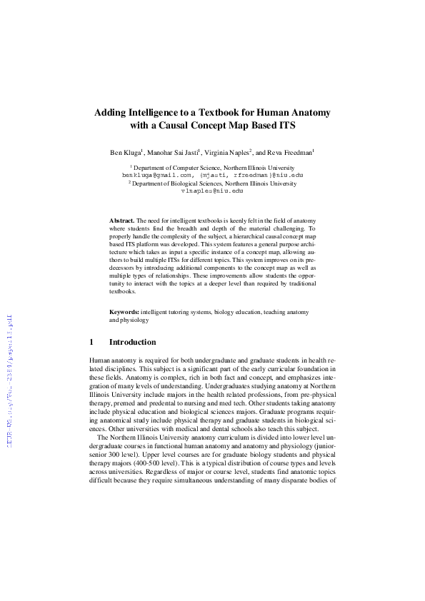 (PDF) Intelligent Textbook for Anatomy Using Causal Concept Maps