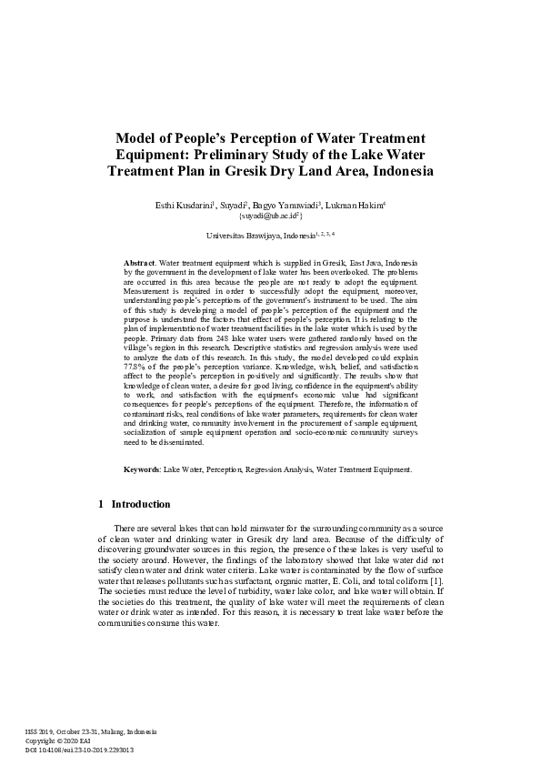 (PDF) Model of People’s Perception of Water Treatment Equipment ...