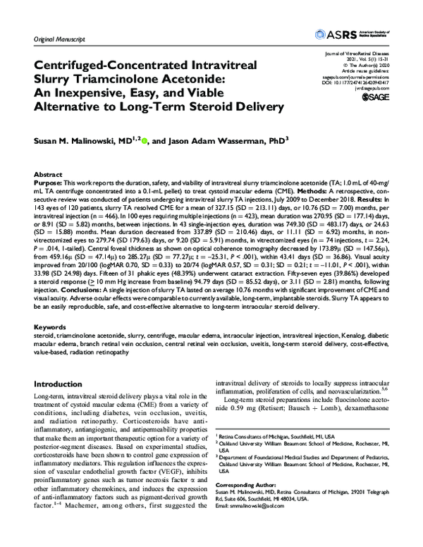 (PDF) Centrifuged-Concentrated Intravitreal Slurry Triamcinolone ...