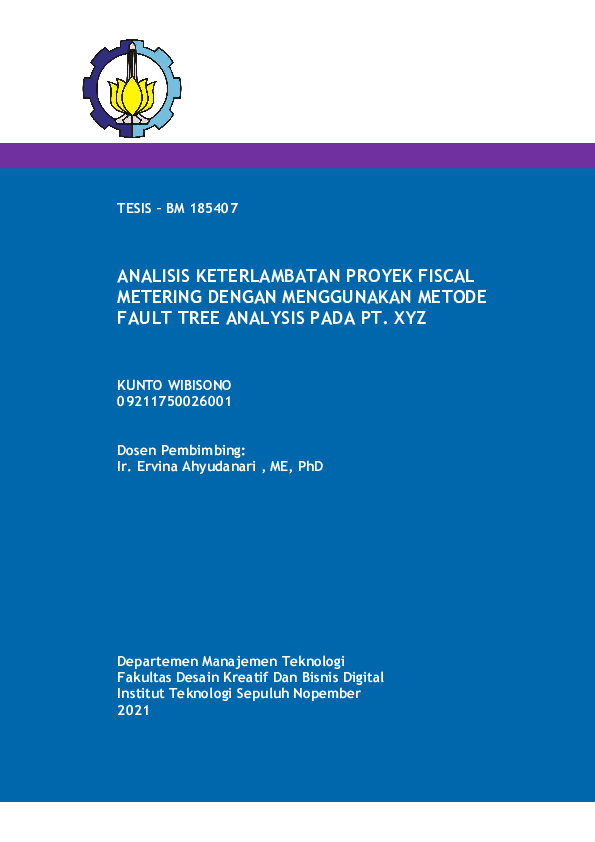 (PDF) Analisis Keterlambatan Proyek Fiscal Metering Dengan Menggunakan Metode Fault Tree ...