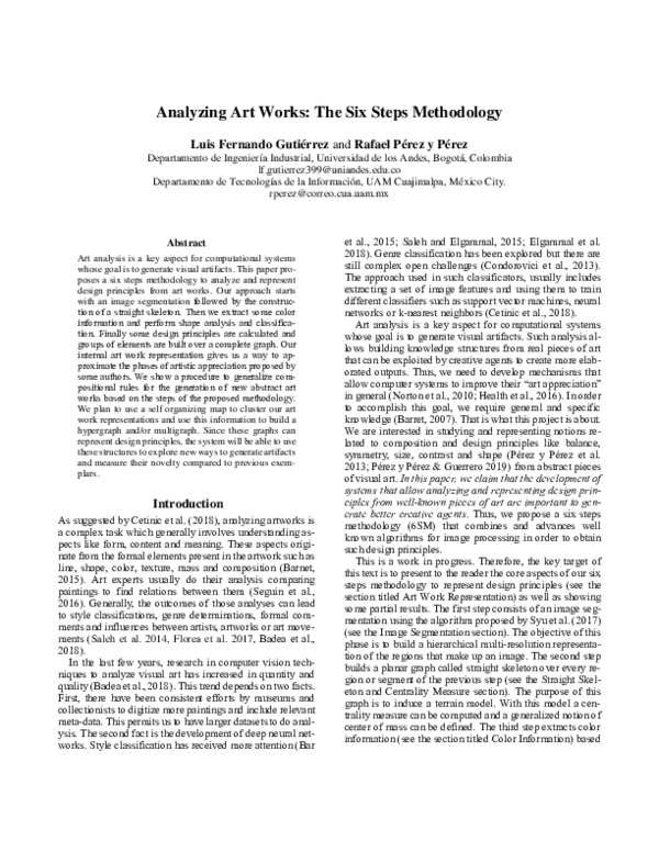 (PDF) Analyzing Art Works: The Six Steps Methodology