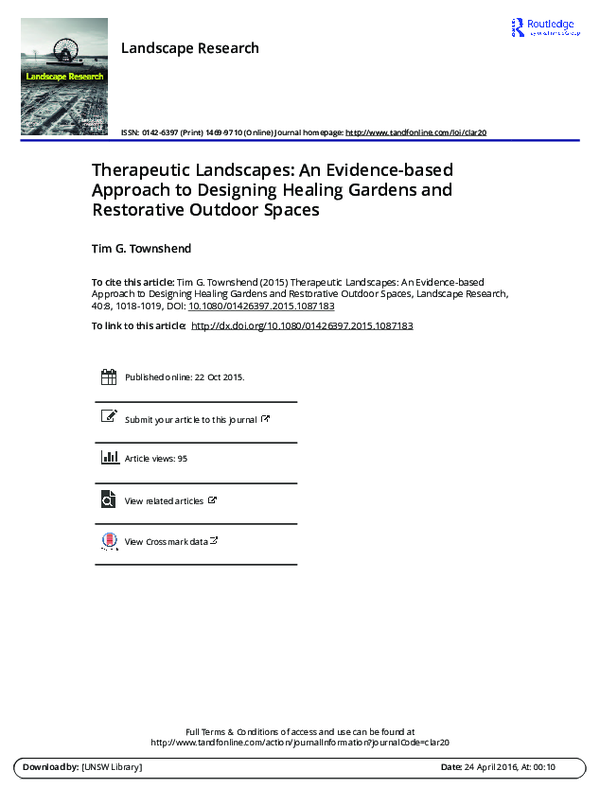 (PDF) Therapeutic landscapes: an evidence-based approach to designing ...