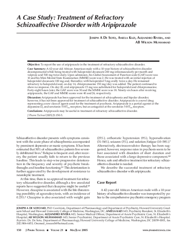 (PDF) A Case Study: Treatment of Refractory Schizoaffective Disorder ...