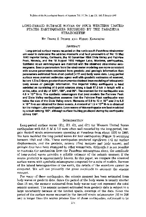 (PDF) Long-period surface waves of four western United States ...