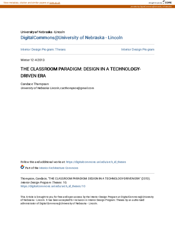 (PDF) The Classroom Paradigm: Design in a Technology-Driven Era