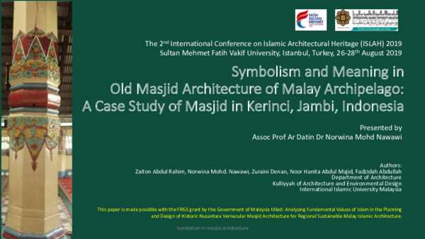 (PDF) Symbolism and Meaning in Old Masjid Architecture of Malay Archipelago: A Case Study of ...