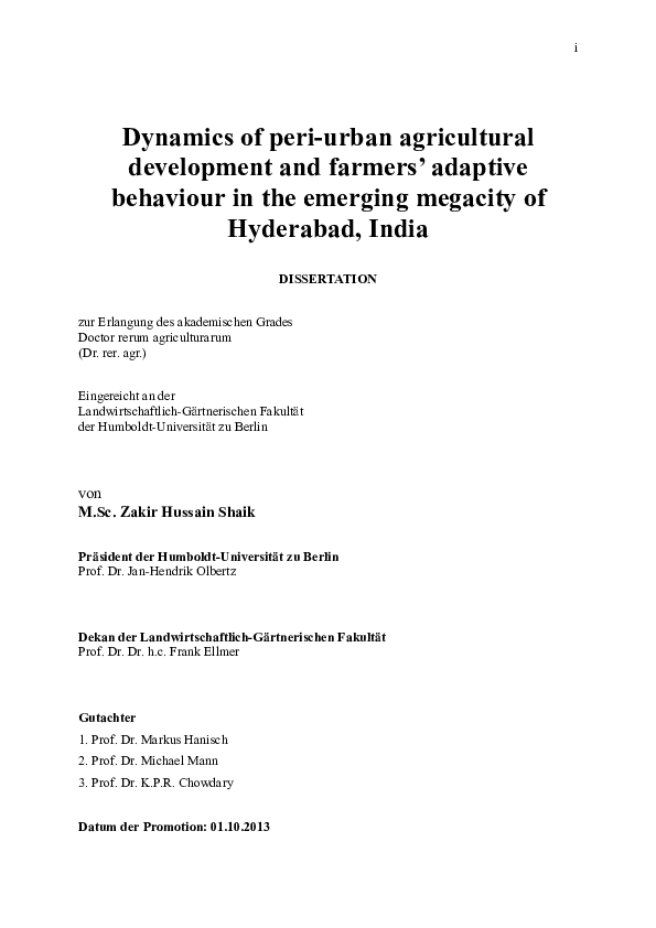 (PDF) Dynamics of peri-urban agricultural development and farmers ...