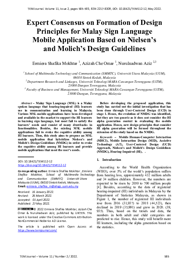 (PDF) Expert Consensus on Formation of Design Principles for Malay Sign Language Mobile ...