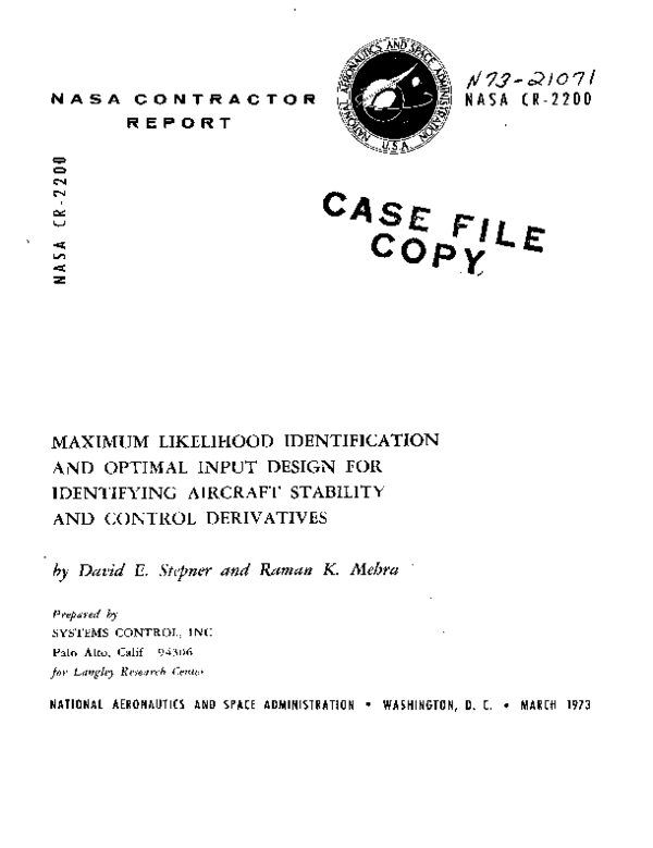 Pdf Maximum Likelihood Identification And Optimal Input Design For