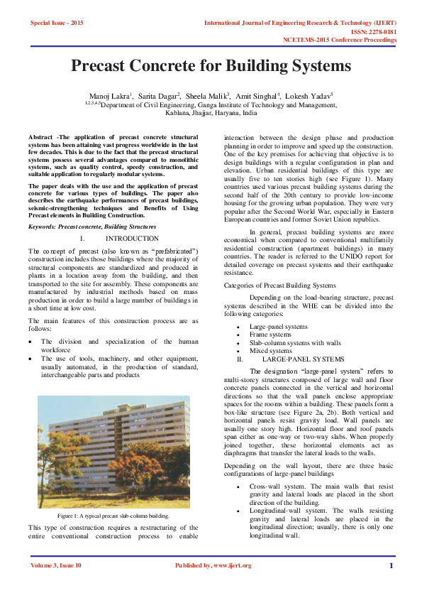 (PDF) Precast Concrete for Building Systems
