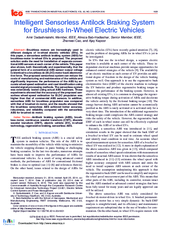 (PDF) Intelligent Sensorless Antilock Braking System for Brushless In ...