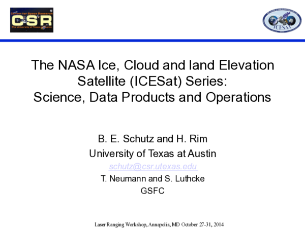 (PDF) The NASA Ice, Cloud and land Elevation Satellite (ICESat) Series: Science, Data Products ...