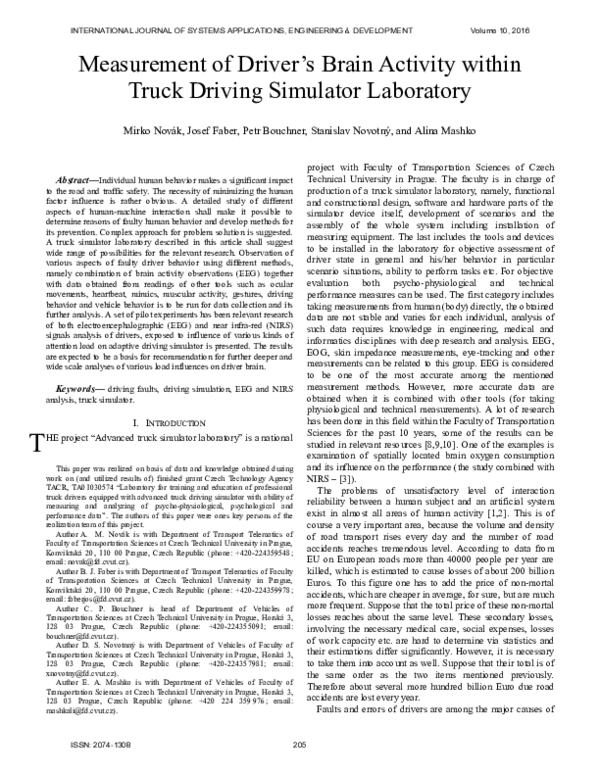(PDF) Measurement of Driver ’ s Brain Activity within Truck Driving ...