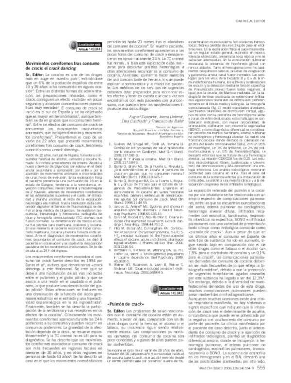 (PDF) Movimientos coreiformes tras consumo de crack: el crack dancing