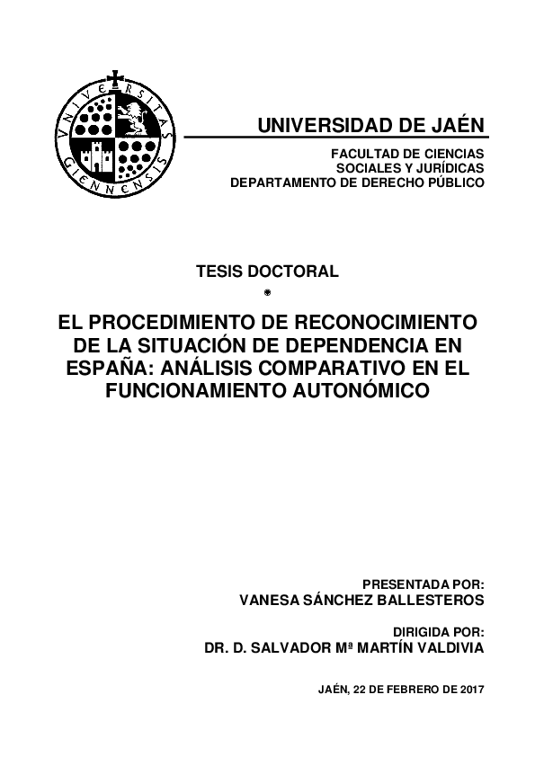 (PDF) El Procedimiento De Reconocimiento De La Situación De Dependencia en España: Análisis ...