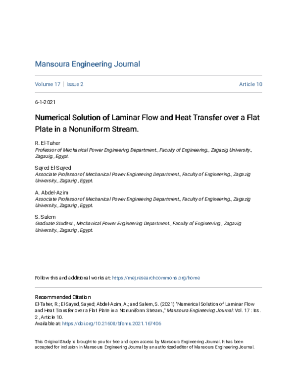 (PDF) Solution of Parabolic Navier-Stokes Equations for The Entrance ...