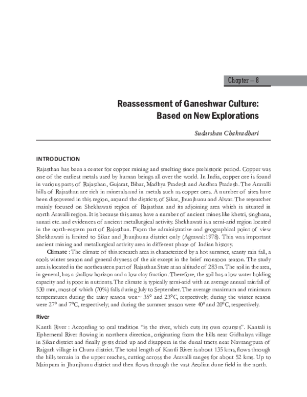 (PDF) Reassessment of Ganeshwar Culture: Based on New Explorations
