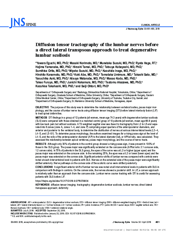(PDF) Diffusion tensor tractography of the lumbar nerves before a ...