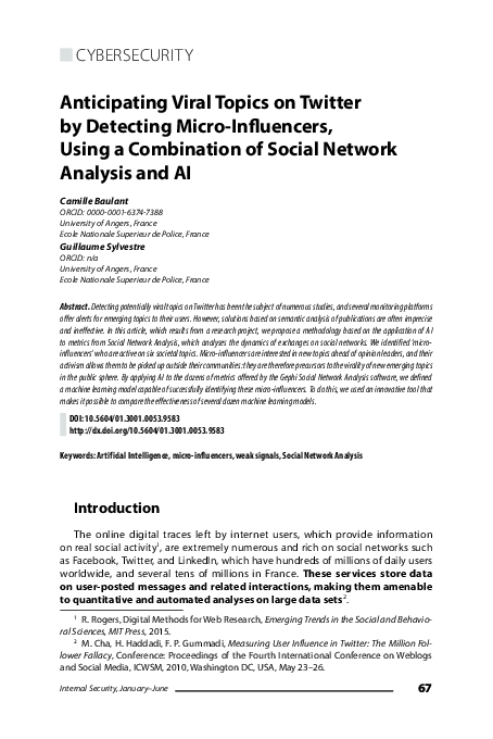 (PDF) Anticipating Viral Topics on Twitter by Detecting Micro-Influencers, Using a Combination ...