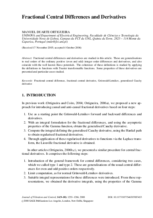 (PDF) On the fractional central differences and derivatives