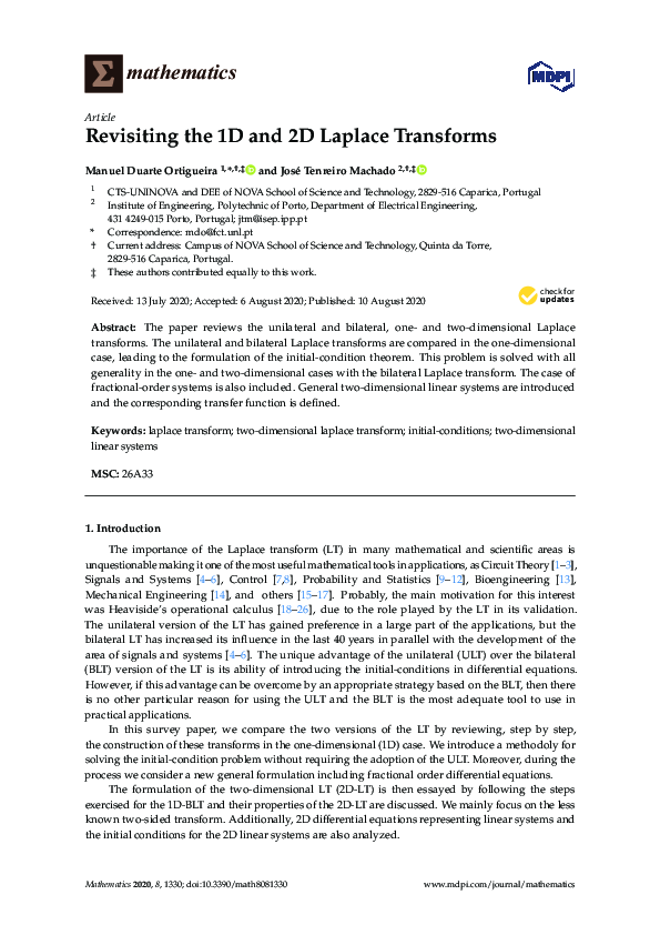(PDF) Revisiting the 1D and 2D Laplace Transforms