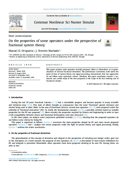 (PDF) On the properties of some operators under the perspective of ...