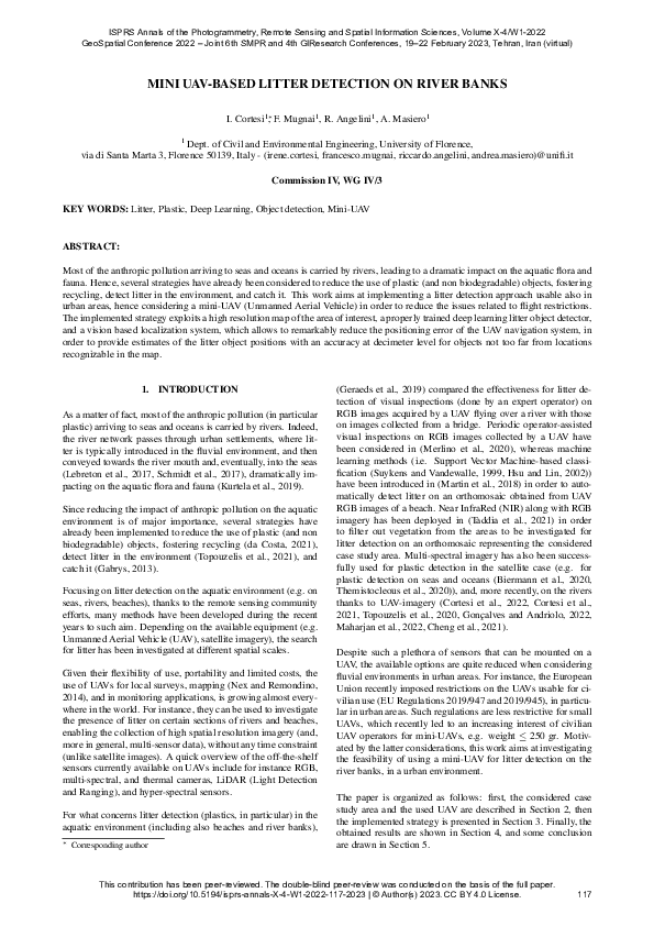 Pdf Mini Uav Based Litter Detection On River Banks