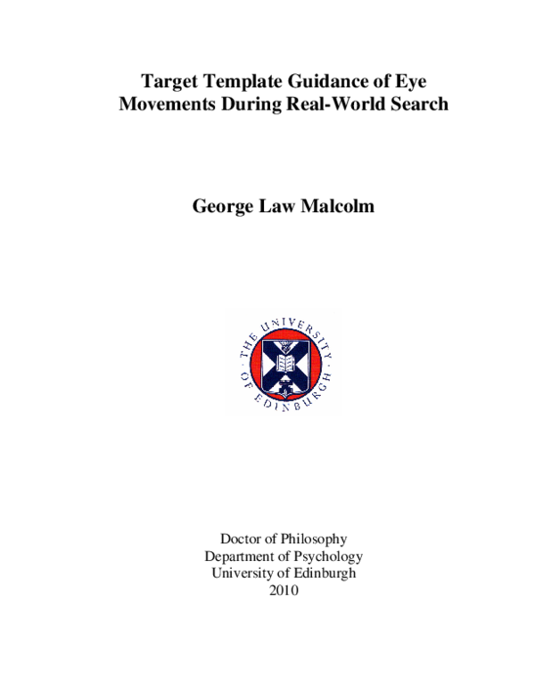 (PDF) Target template guidance of eye movements during real-world ...