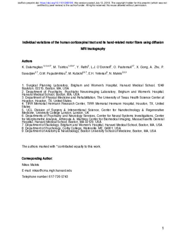 (PDF) Individual variations of the human corticospinal tract and its ...