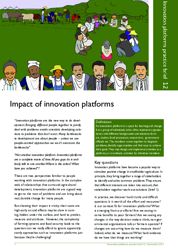 (PDF) Impact of innovation platforms