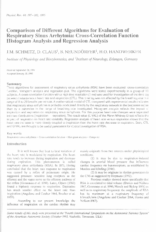 (PDF) Comparison of different algorithms for evaluation of respiratory sinus arrhytmia: cross ...