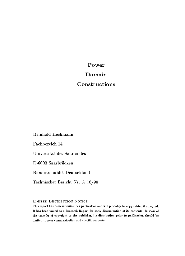 (PDF) Power domain constructions