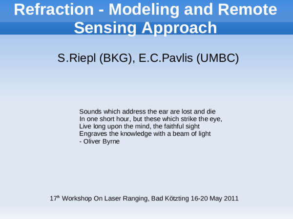 (PDF) Refraction - Modeling and Remote Sensing Approach