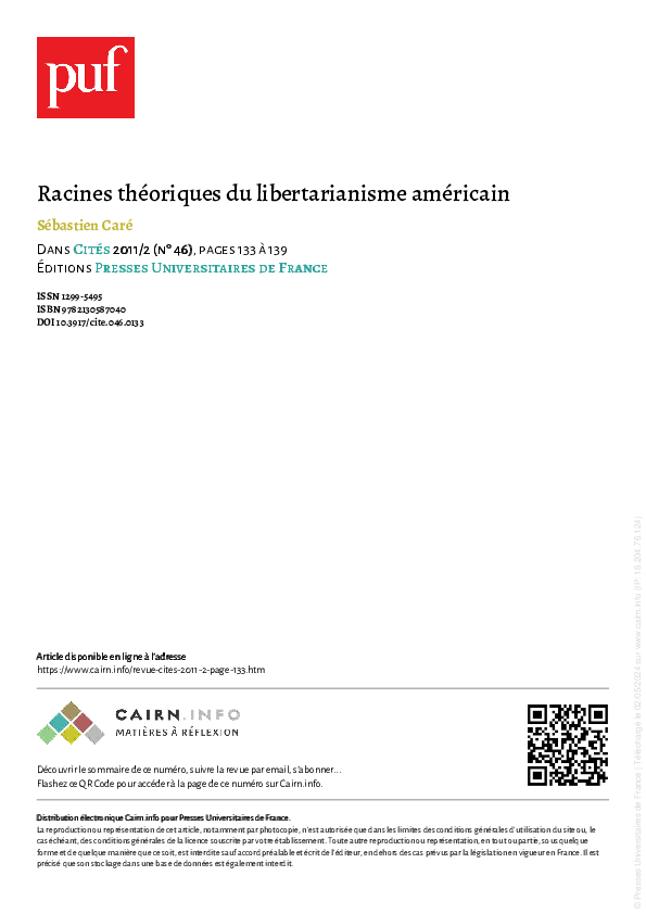 (PDF) Racines théoriques du libertarianisme américain