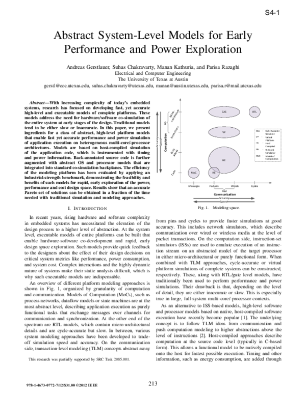 (PDF) Abstract system-level models for early performance and power ...