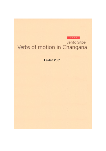 (PDF) Verbs of motion in Changana